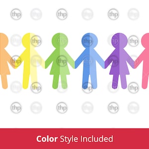 Paper People Chain SVG JPG PNG Community, Unity, Teamwork, Cooperation ...