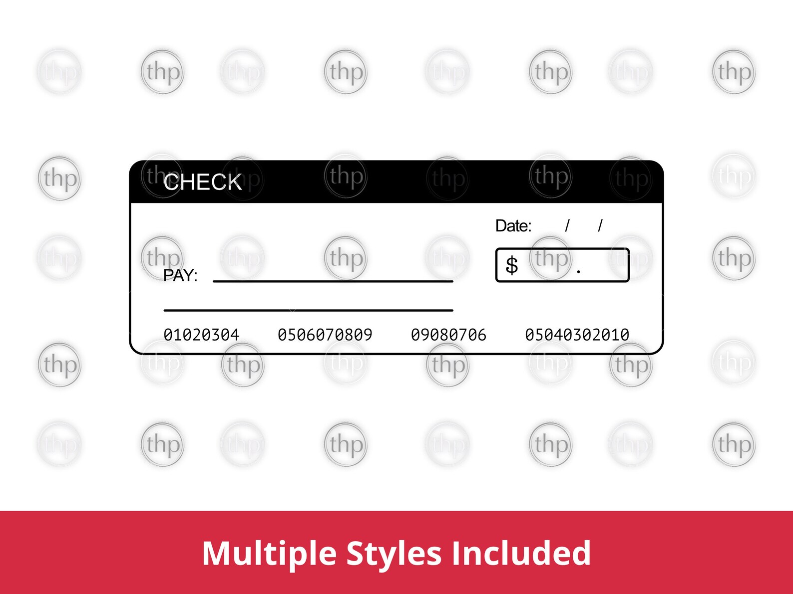 Blank Check and Bank Cheque SVG EPS PNG Checkbook Template, Chequebook ...