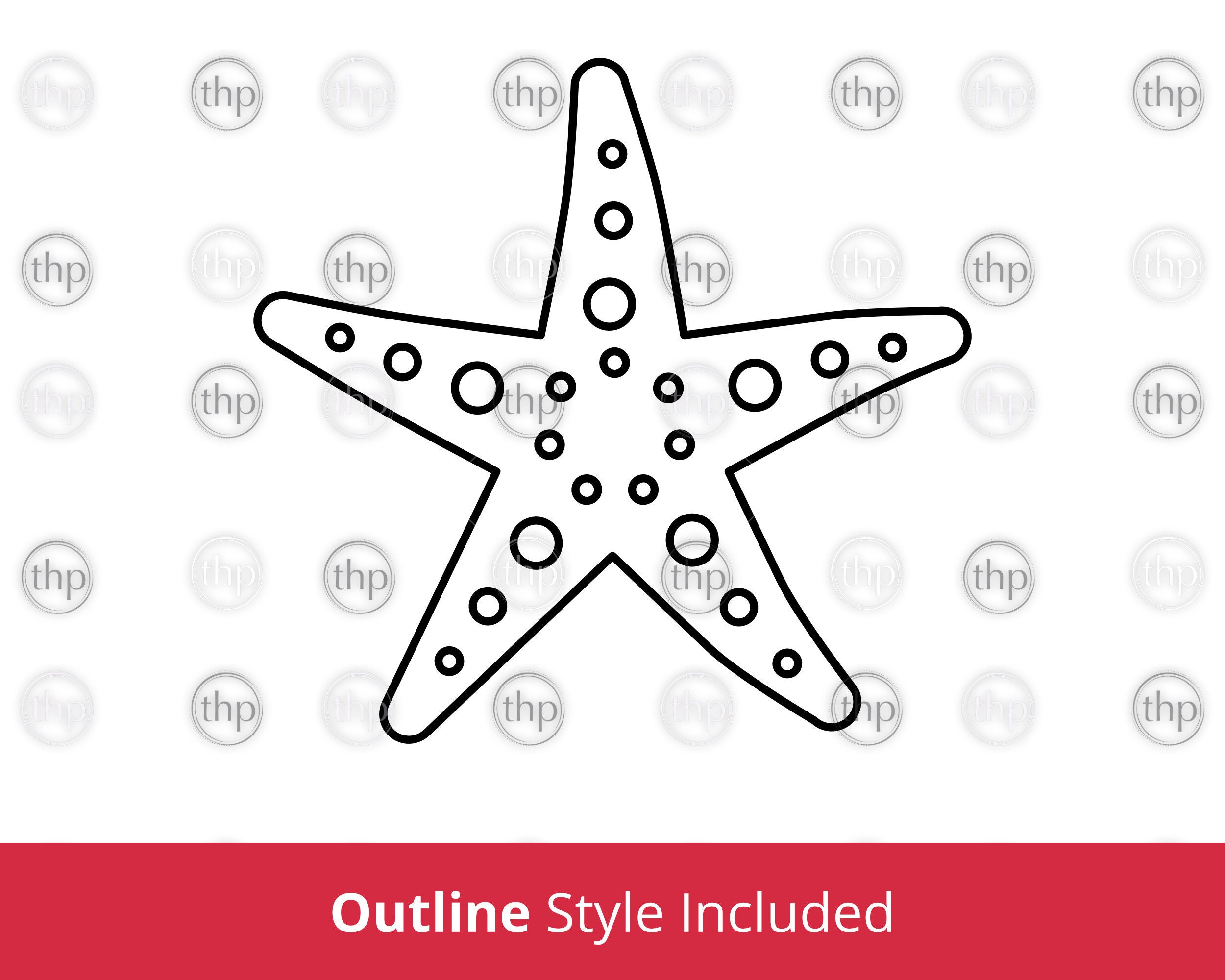 Starfish SVG Starfish Outline Svg Starfish Clipart Beach | Etsy Canada