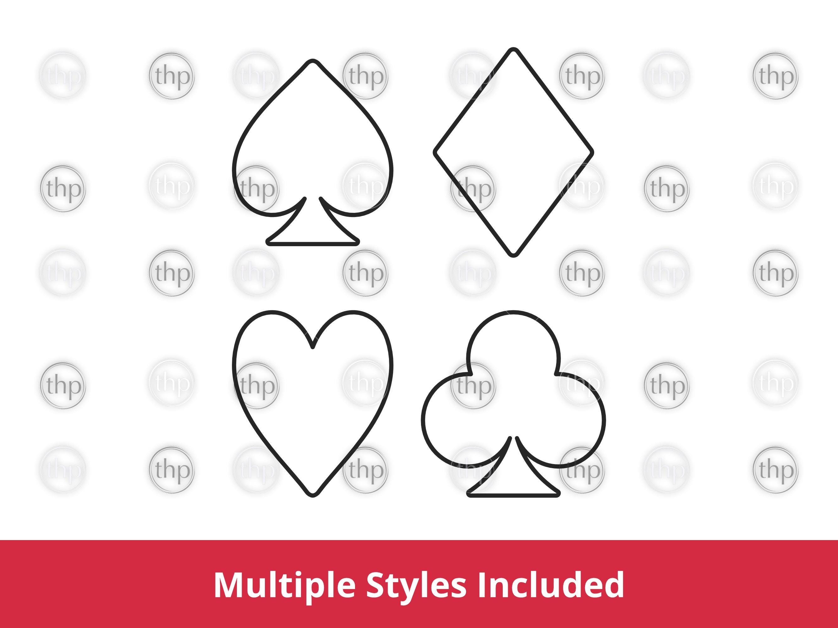 Playing Card Suits SVG PNG DXF - Hearts, Diamonds, Spades and Clubs ...