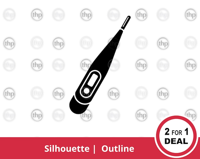 Thermometer Template Clipart Set / Outline, Stamp & Color Graphic ...