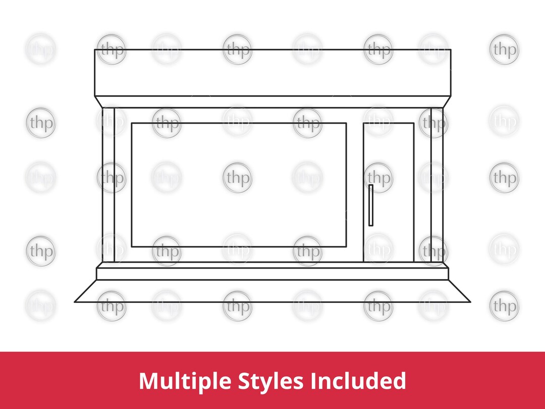 Shopfront SVG: Commercial Store Front PNG DXF Cut Files (digital ...