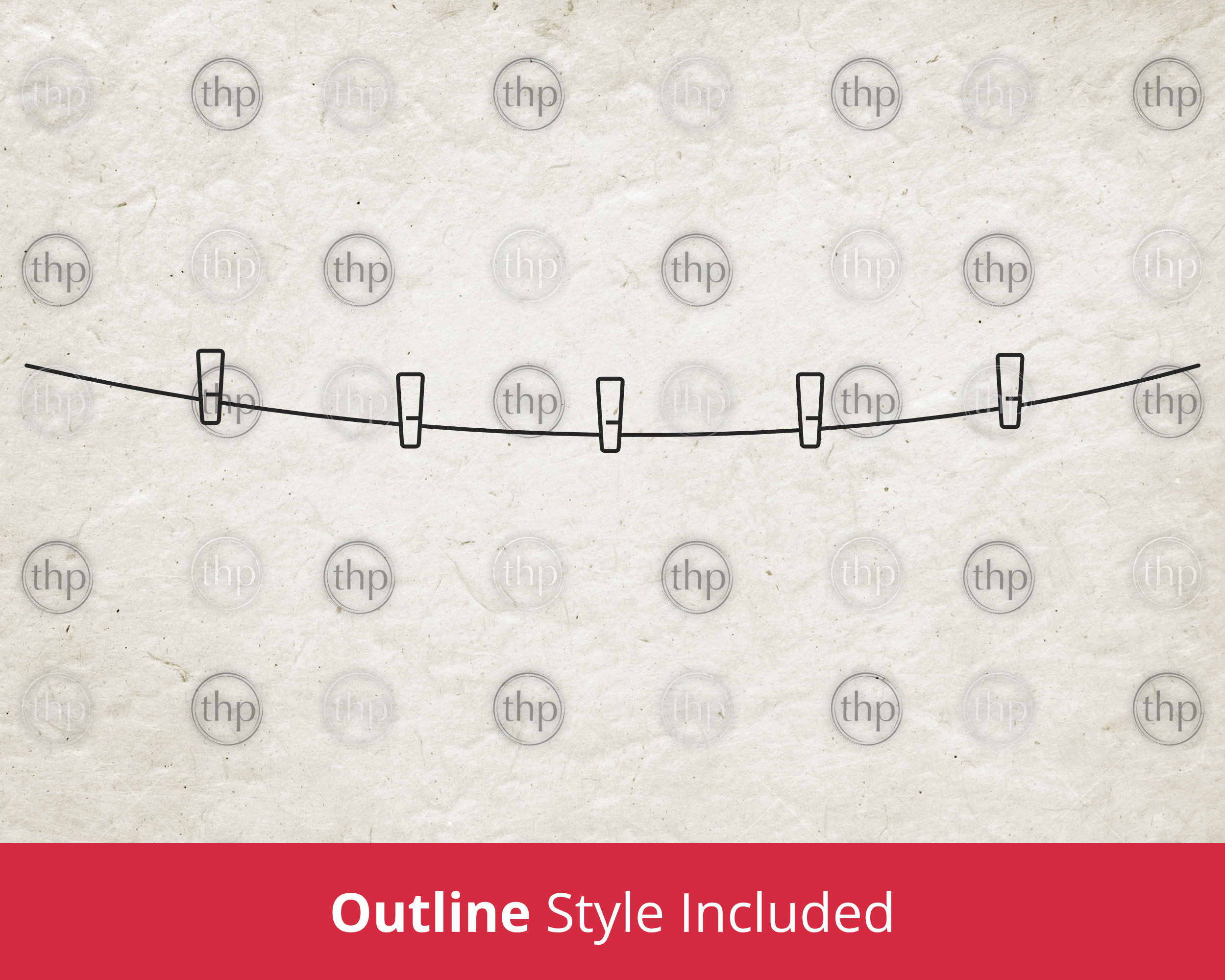 Clothesline With Clothespins SVG: Wooden Laundry Pegs Cut Files EPS PNG ...