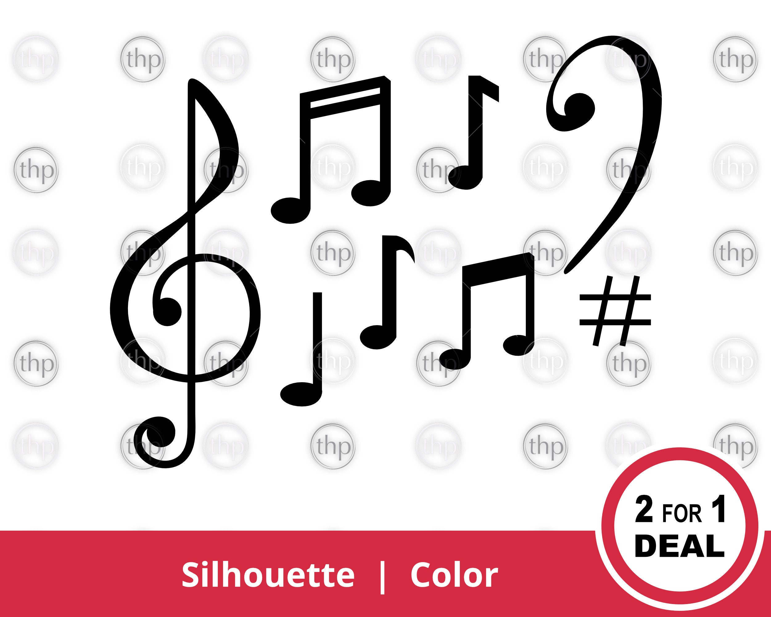 Music Notes SVG Music Symbols Svg Musical Notes Svg Bass | Etsy