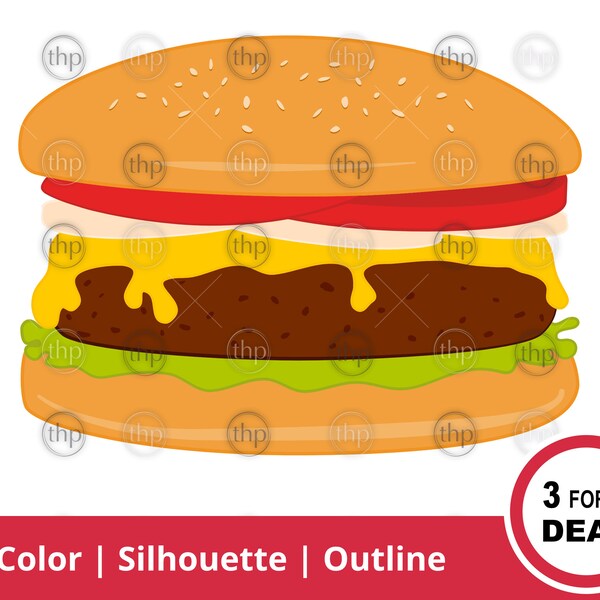 Cheeseburger Svg - Etsy