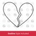 Broken Heart SVG - Break up Svg, Broken Heart Silhouette Svg, Heart ...