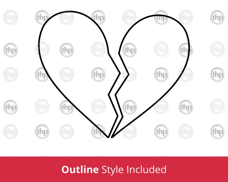 Broken Heart SVG Break up Svg Broken Heart Silhouette Svg - Etsy