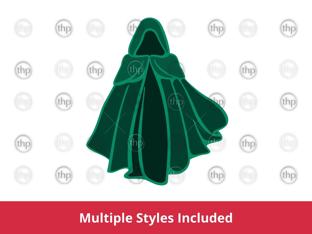 Green Hooded Cloak SVG PNG DXF: Fantasy Costume Cut Files (digital ...