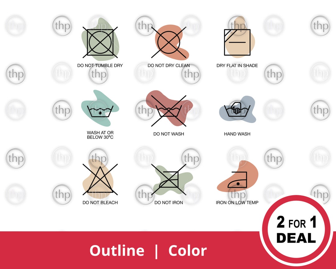 Washing Instructions SVG Laundry Care Symbols Svg Garment - Etsy