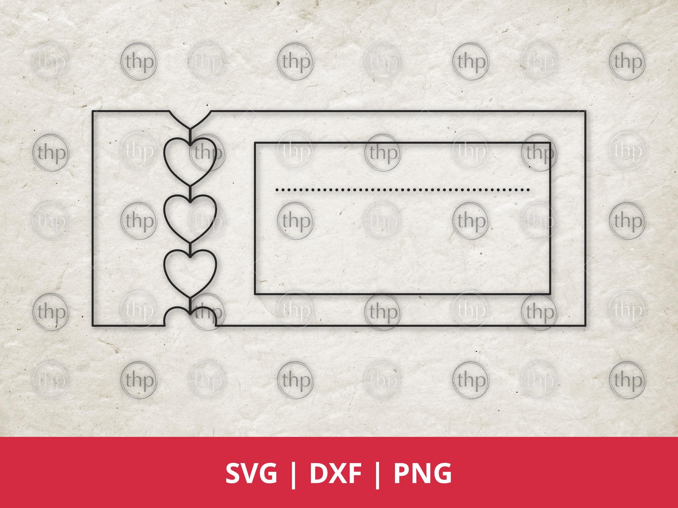 Love Hearts Coupon Template: Blank Ticket SVG PNG DXF Cut Files ...