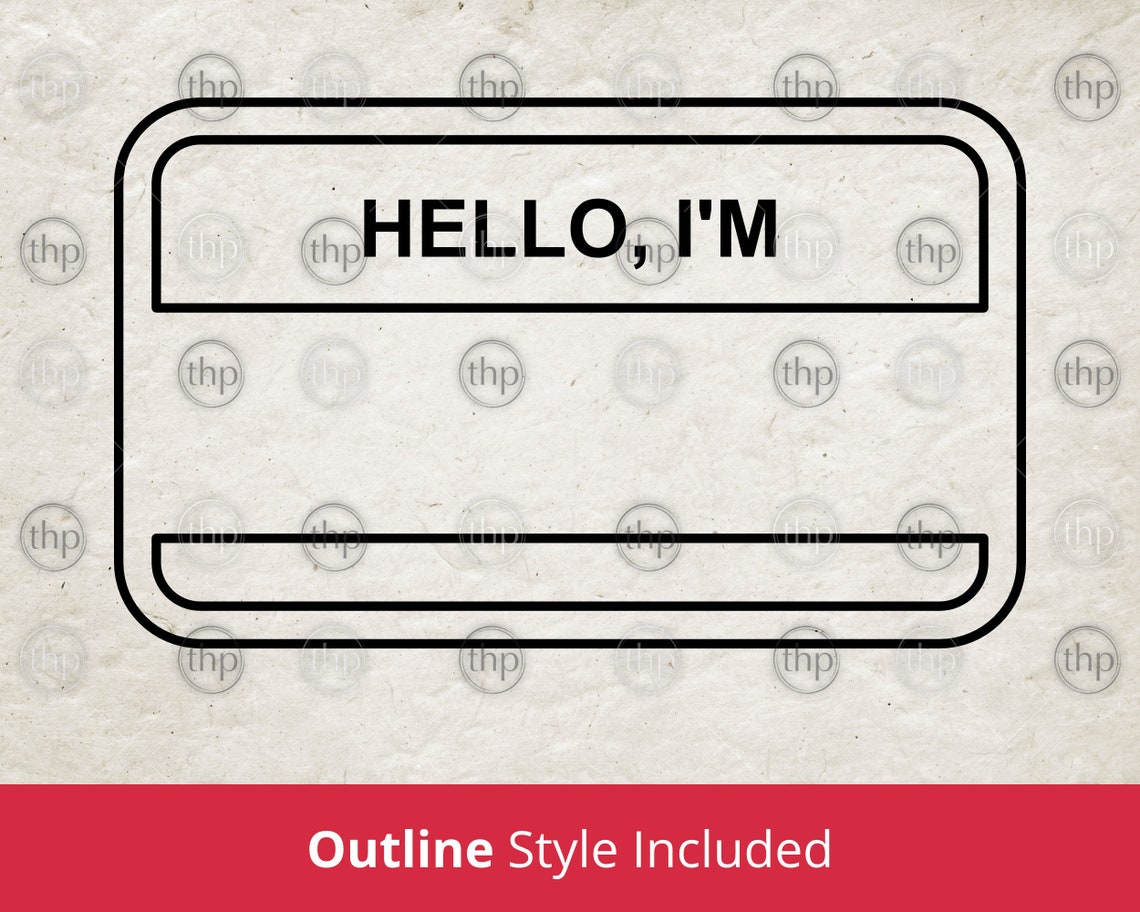 Name Badge SVG - Name Card Svg, Hello I'm Svg, Name Tag Svg, My Name is ...