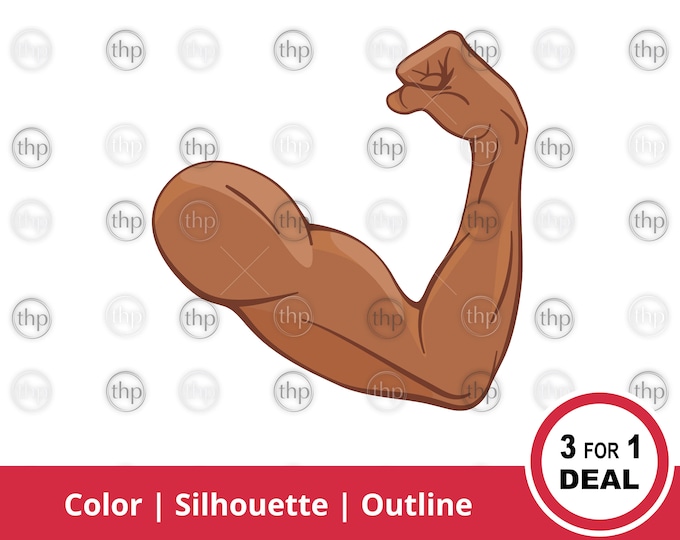 Biceps Svg, Arm Flex Svg, Strong Arm Svg, Vector Cut File for Cricut ...