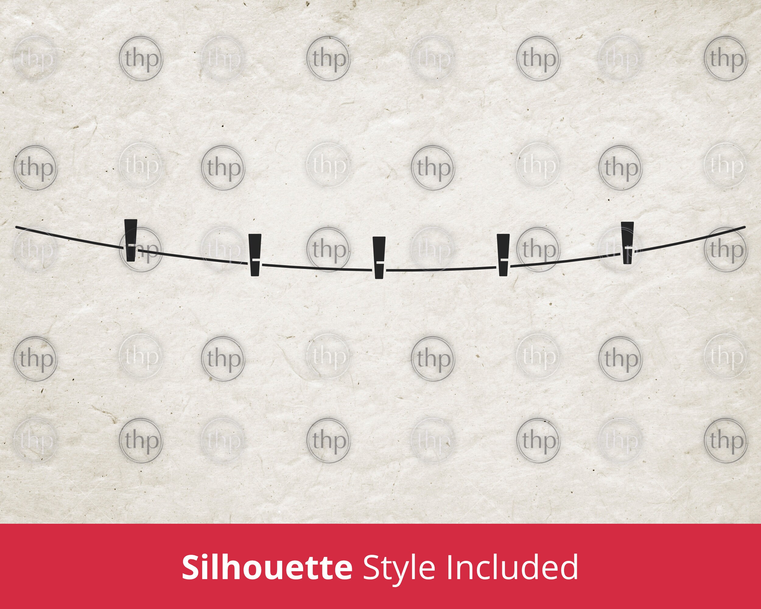 Clothesline With Clothespins SVG: Wooden Laundry Pegs Cut Files EPS PNG ...