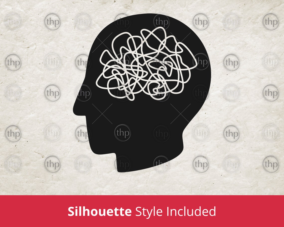 Mental Health SVG - Anxiety Svg, Depression Svg, Brain Svg, Human Head ...