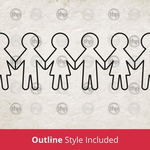 Paper People Chain SVG JPG PNG Community, Unity, Teamwork, Cooperation ...