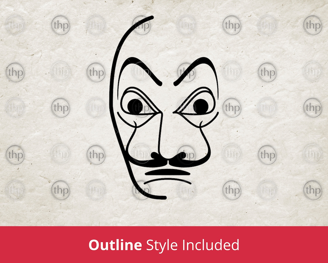 Salvador Dali SVG Dali Face Svg Dali Outline Svg Dali Mask - Etsy
