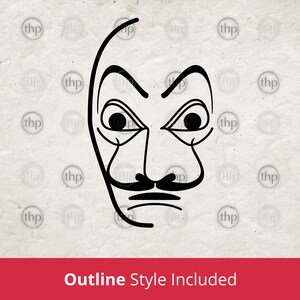 Salvador Dali SVG Dali Face Svg, Dali Outline Svg, Dali Mask Svg ...