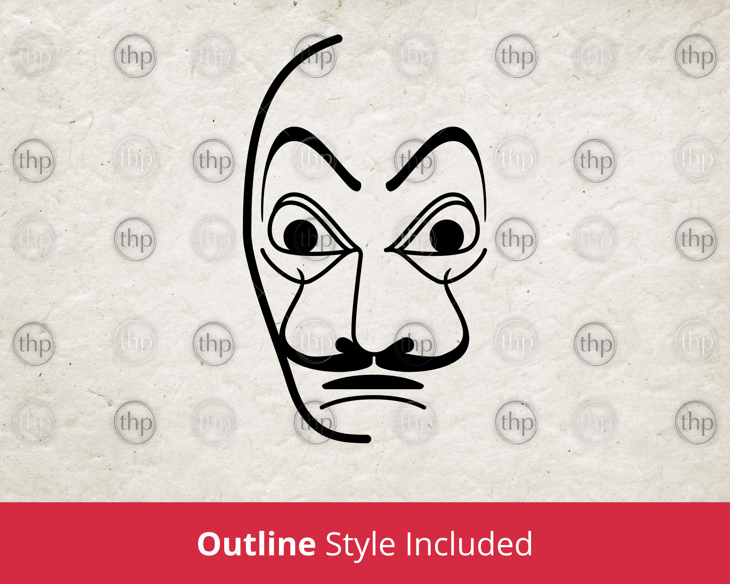 Salvador Dali SVG Dali Face Svg Dali Outline Svg Dali Mask - Etsy Hong Kong