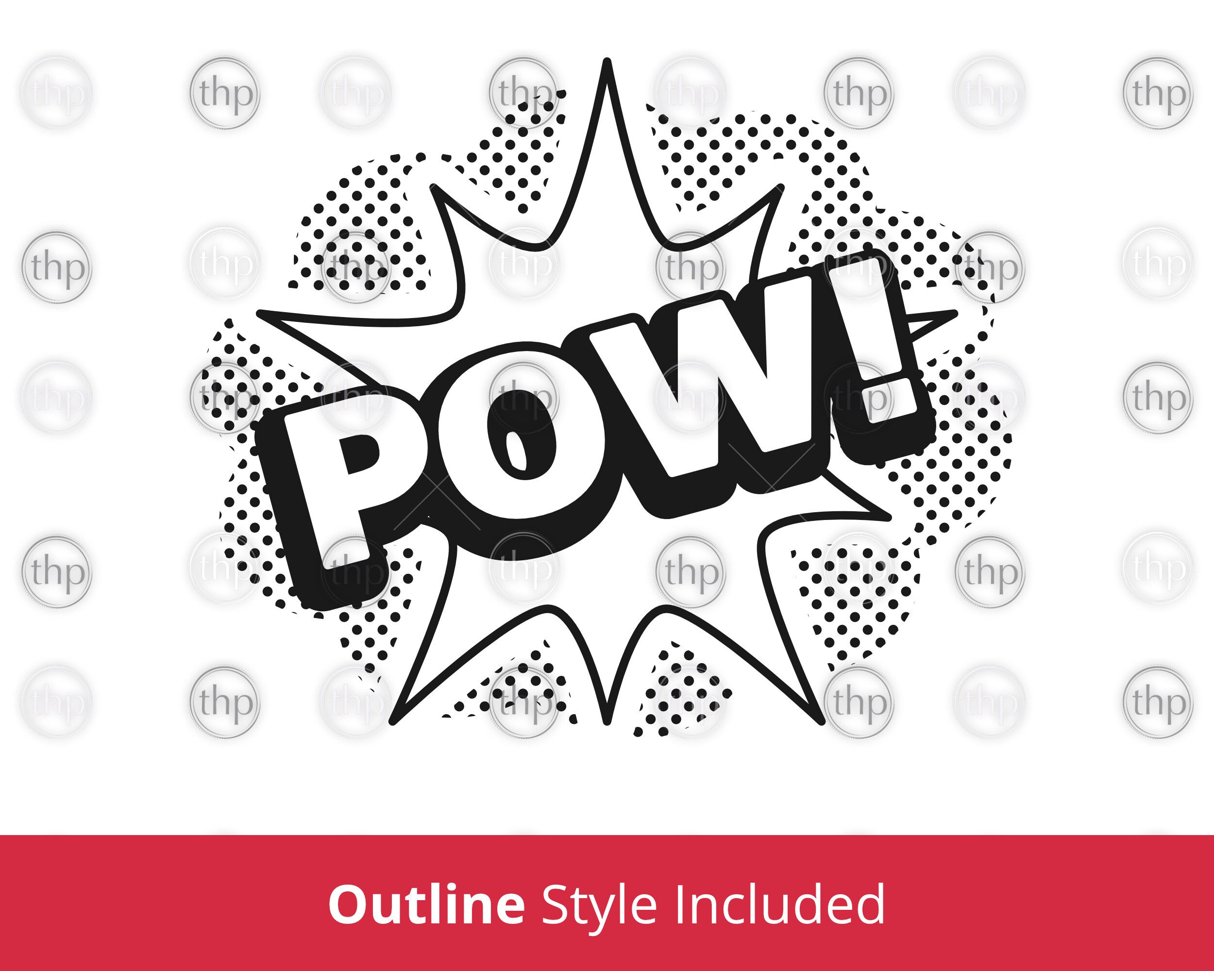Comic Book Pow Outline