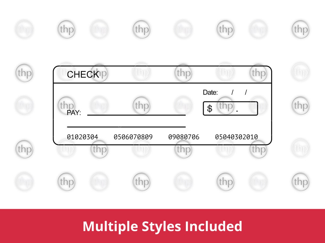 Blank Check and Bank Cheque SVG EPS PNG Checkbook Template, Chequebook ...