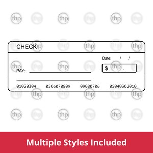 Blank Check and Bank Cheque SVG EPS PNG Checkbook Template, Chequebook ...