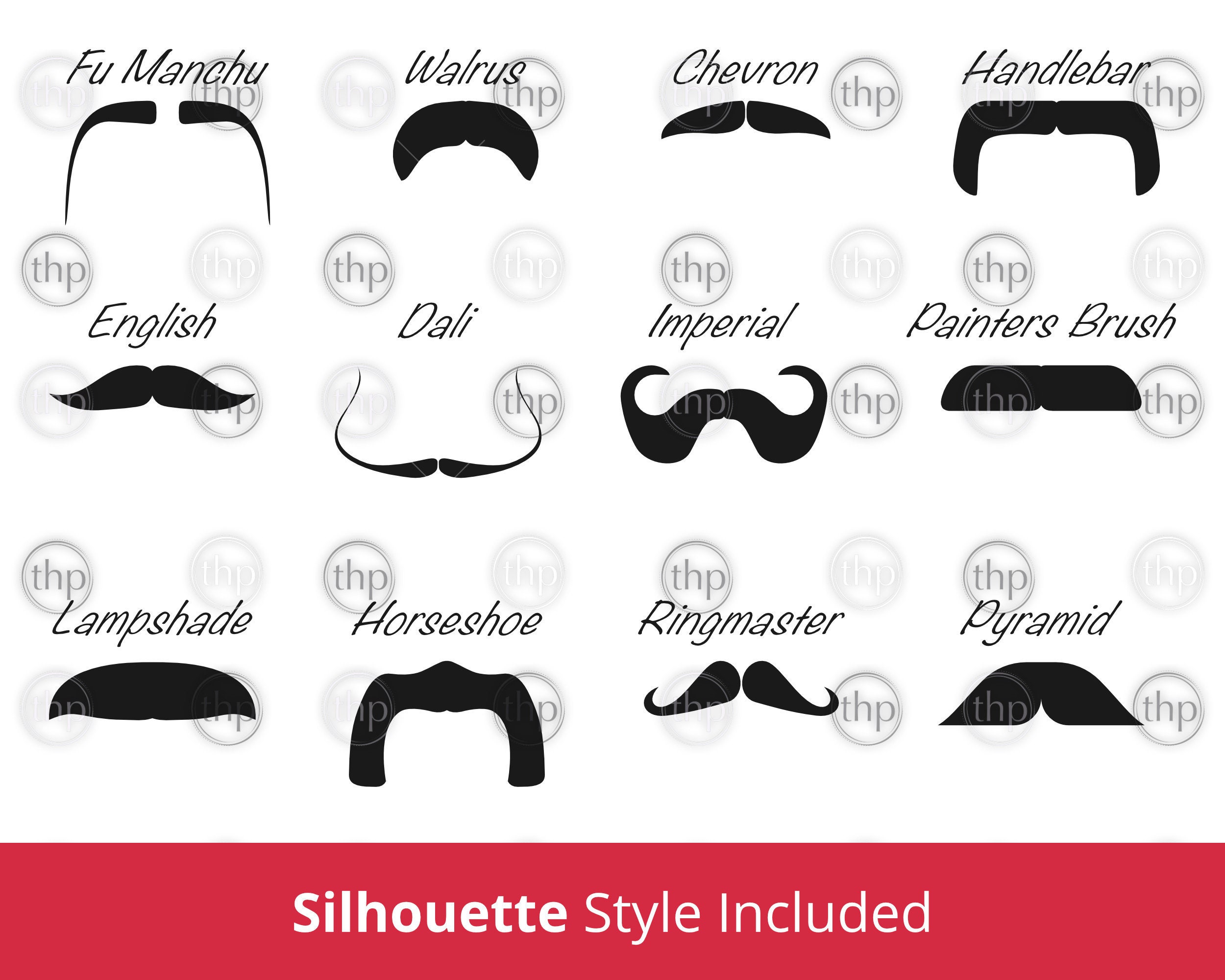 Handlebar Mustache Outline