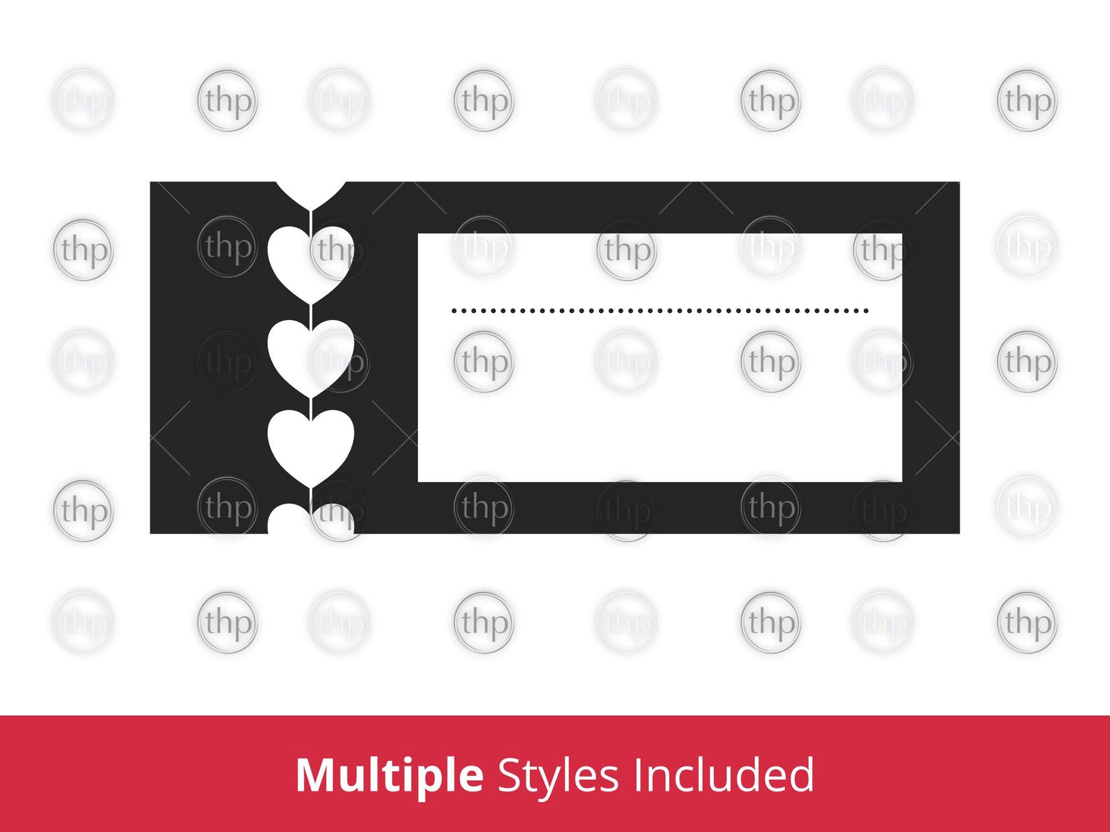 Love Hearts Coupon Template: Blank Ticket SVG PNG DXF Cut Files ...