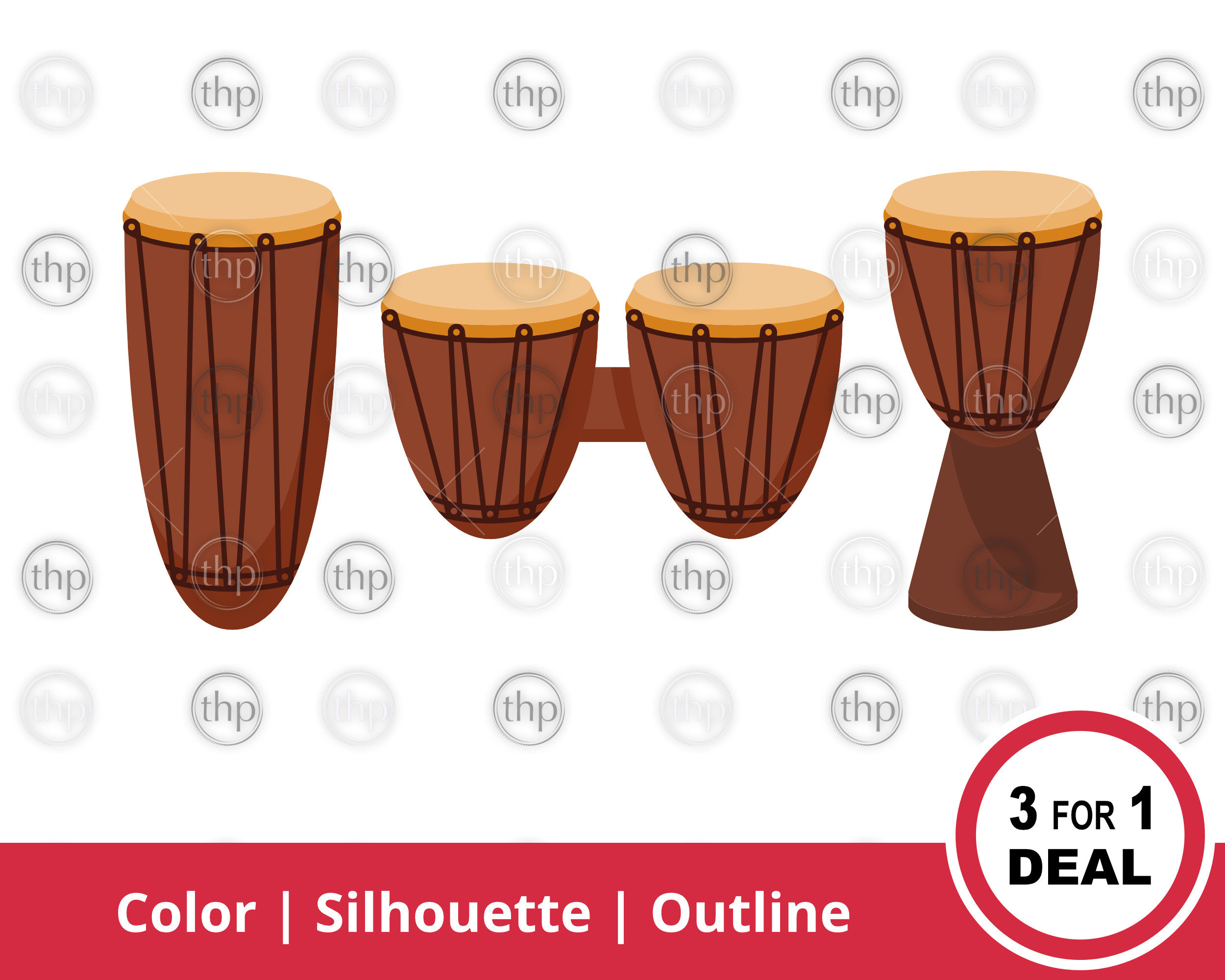 Bongo Drums Silhouette