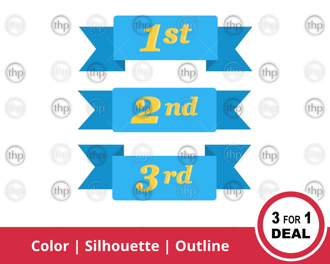 Award Ribbons SVG - First Place, 1st, Second Place Svg, Third Place Svg ...