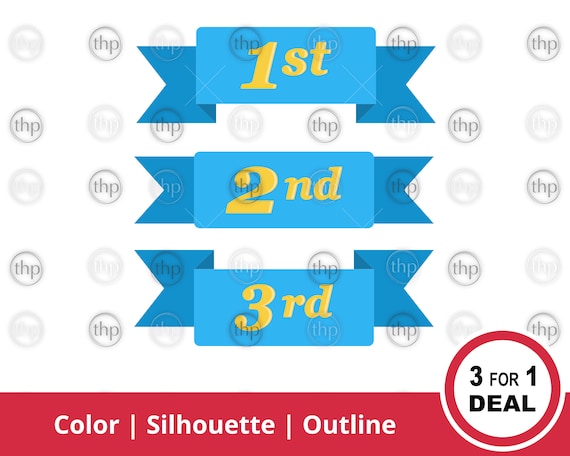 Award Ribbons SVG First Place 1st Second Place Svg Third - Etsy