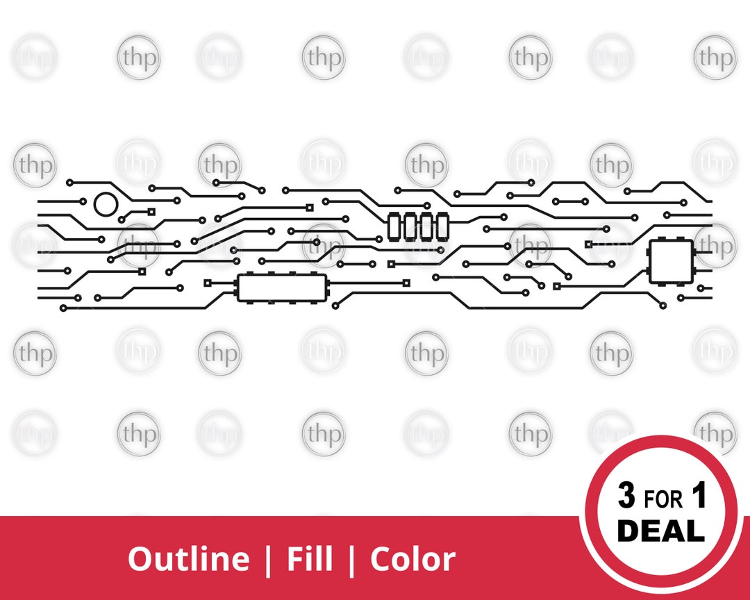 Circuit Board Banner SVG: Technology Clipart EPS PNG (digital Download ...