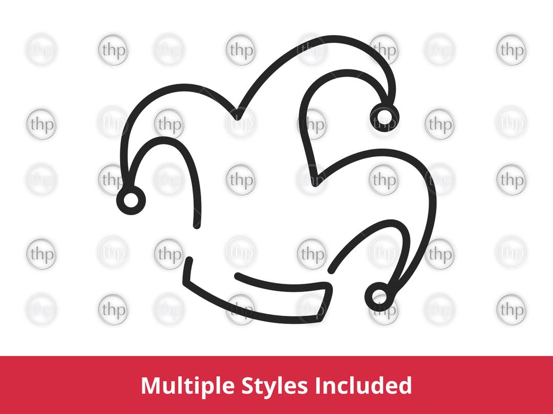 Joker Hat SVG PNG DXF - Court Jester, Wild Card, Playing Cards Symbols ...