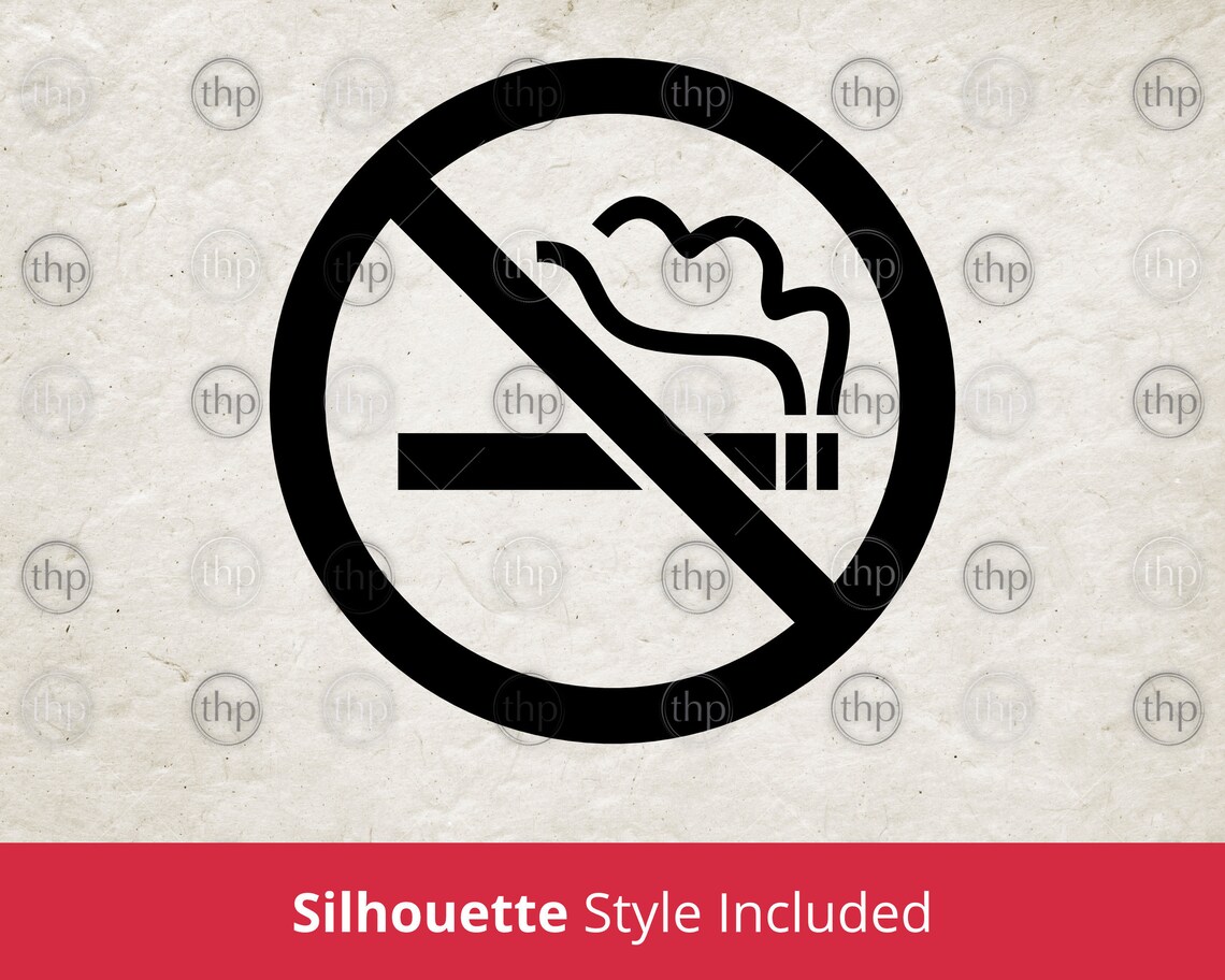 No Smoking Sign SVG – Banned Symbol, Smoke-free Vector EPS PNG (digital ...