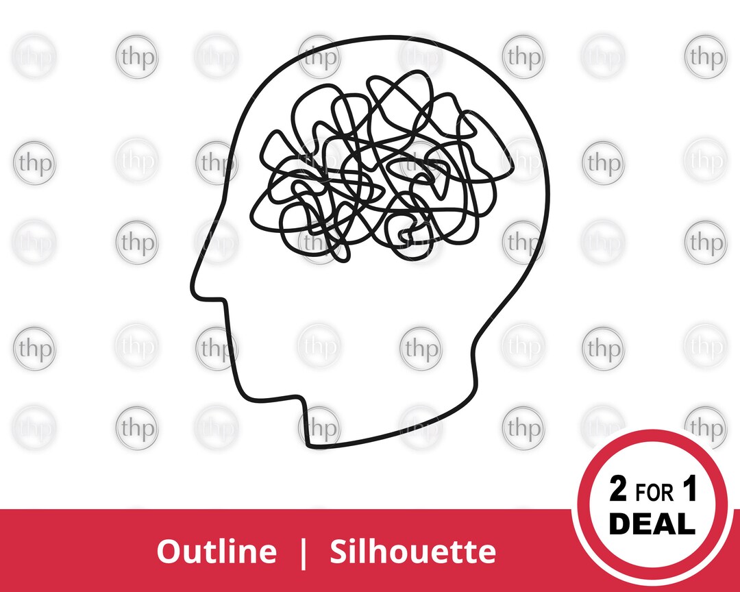 Mental Health SVG - Anxiety Svg, Depression Svg, Brain Svg, Human Head ...