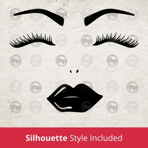 Woman's Face SVG Lips Svg, Eyelashes Svg, Eyebrows Svg, Girls Face Svg ...