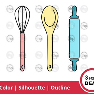 Baking SVG - Baking Utensils Svg, Kitchen Svg, Rolling Pin Svg, Whisk ...