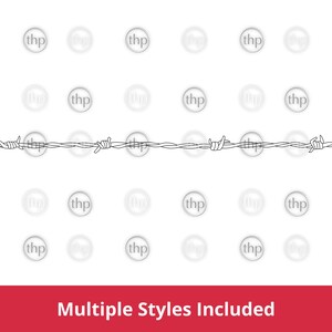 Barbed Wire SVG PNG DXF - Barbwire Seamless Fence Line, Barb Wire ...