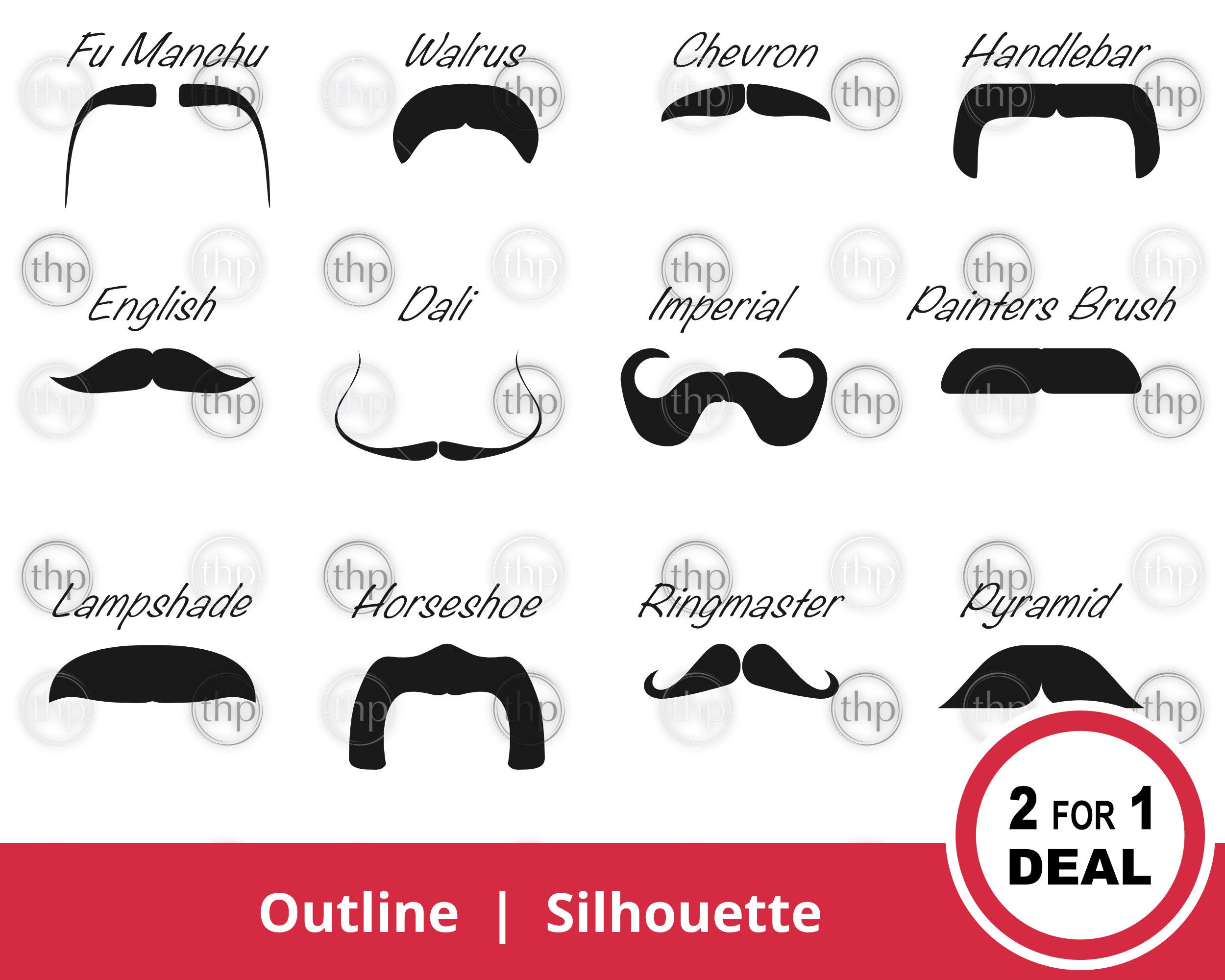 Fu Manchu Mustache Clip Art