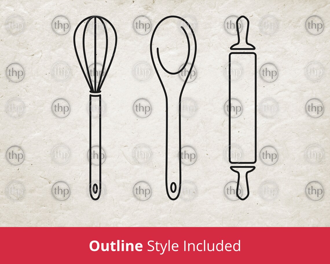 Baking SVG Baking Utensils Svg Kitchen Svg Rolling Pin - Etsy