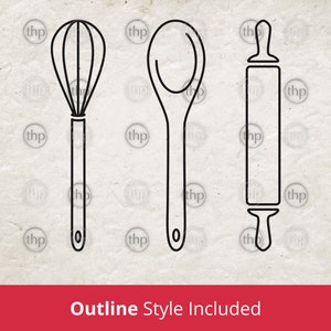 Baking SVG - Baking Utensils Svg, Kitchen Svg, Rolling Pin Svg, Whisk ...