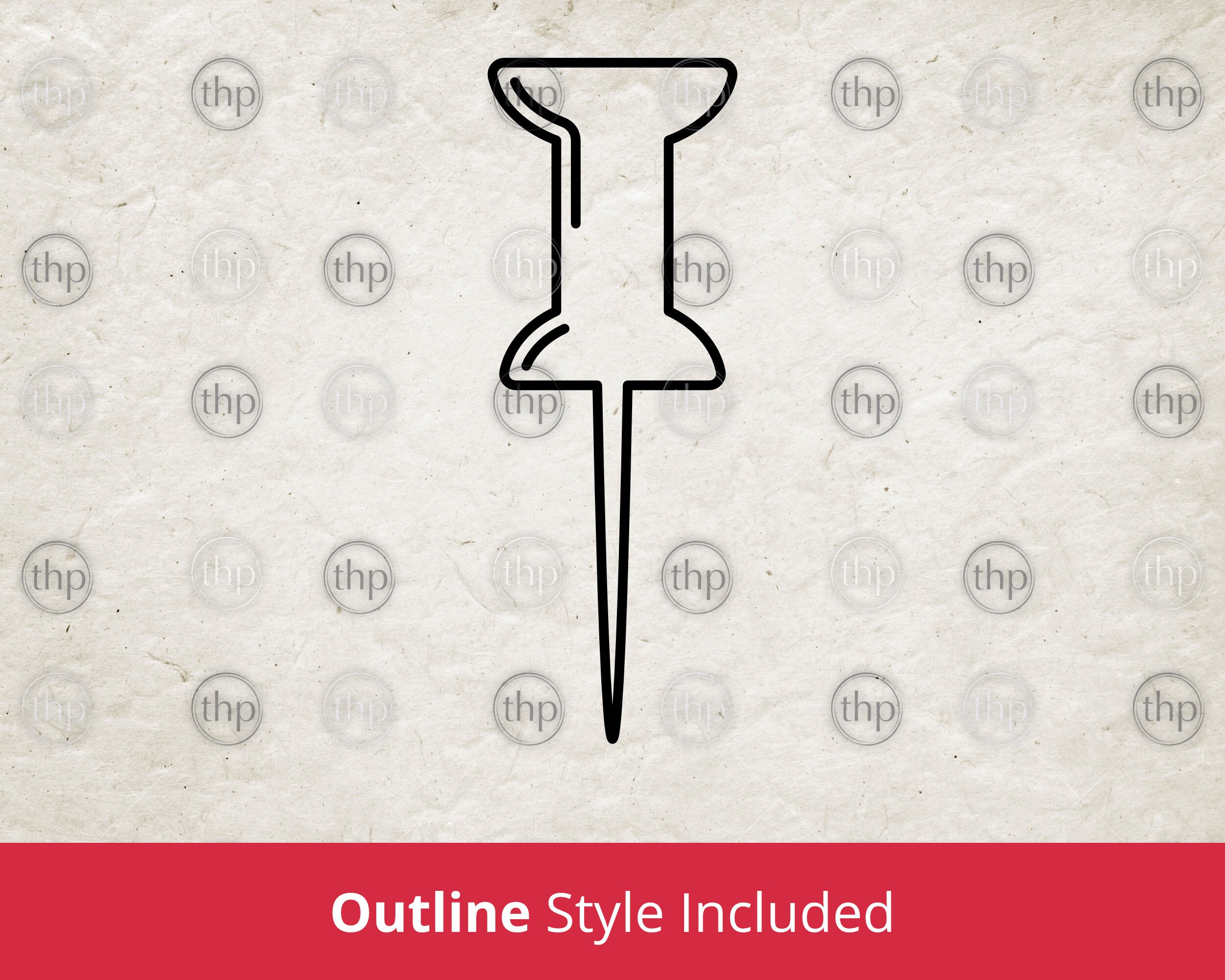 Push Pin SVG Thumb Tack Svg Pin Outline Svg Office - Etsy