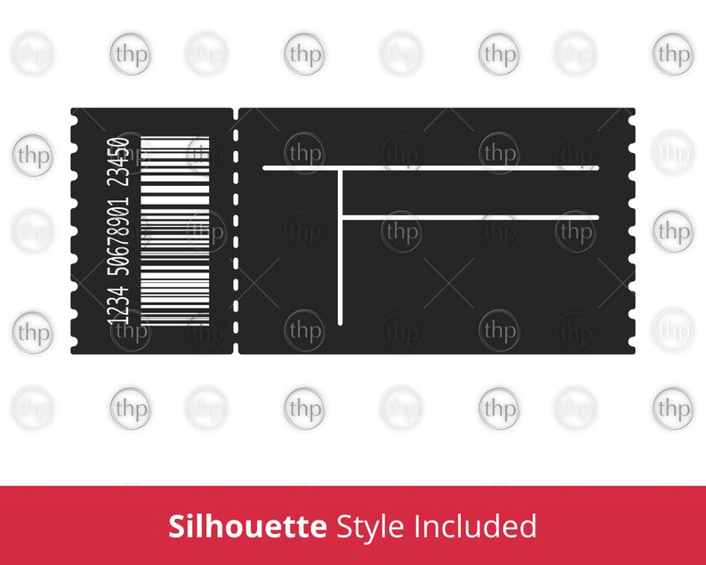 Blank Ticket Template SVG: Concert & Movie Tickets Cut Files EPS PNG ...