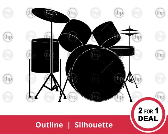 Drum Kit SVG Drumkit Svg Drums Svg Drums Outline Svg | Etsy
