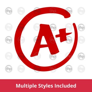A Plus SVG EPS PNG - A+, Top Score, High Score, Exam Grades, School ...
