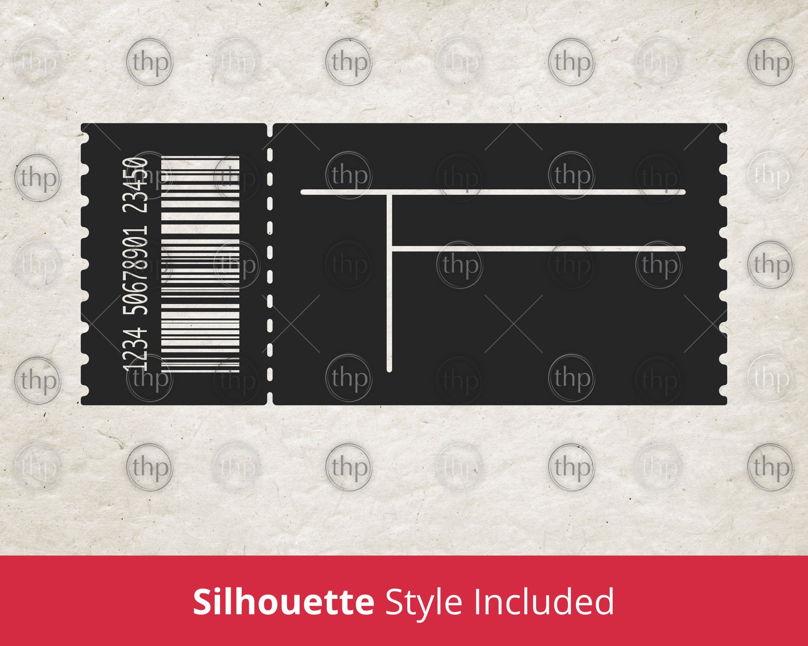 Blank Ticket Template SVG: Concert & Movie Tickets Cut Files EPS PNG ...