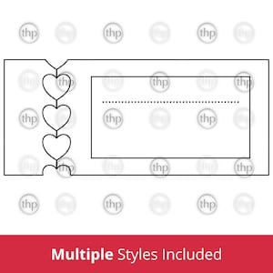 Love Hearts Coupon Template: Blank Ticket SVG PNG DXF Cut Files ...