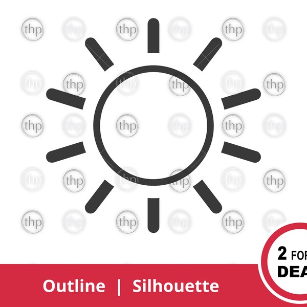 Sun Outline Svg - Etsy
