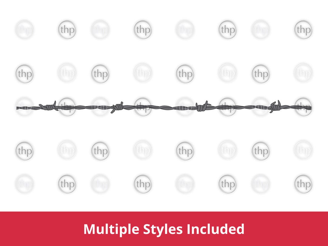 Barbed Wire SVG PNG DXF - Barbwire Seamless Fence Line, Barb Wire ...