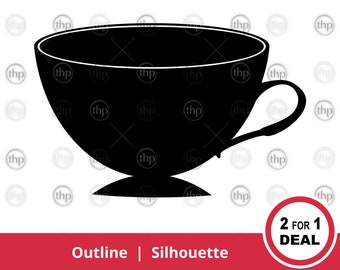 Coffee Cup Vintage Style Hand Drawn Illustration Tea Cup - Etsy