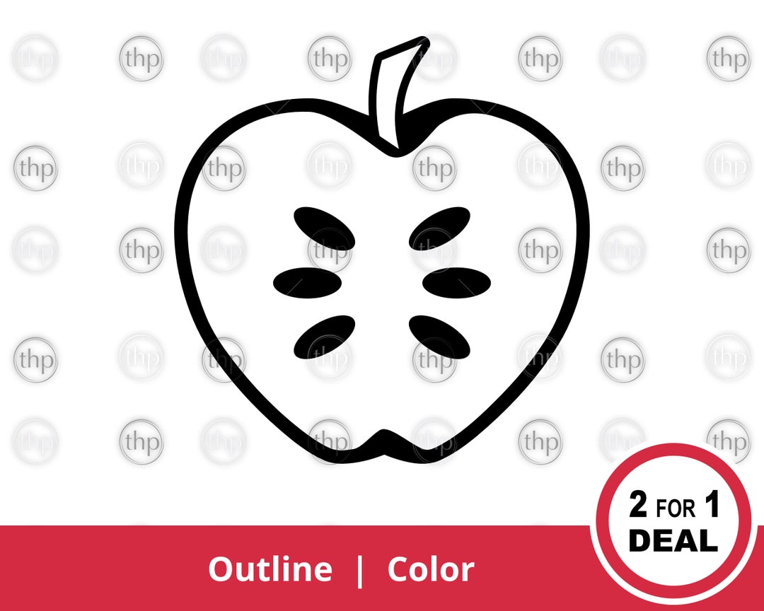 Sliced Apple SVG EPS PNG Apple Slice Svg, Apples Svg, Apple Seeds Svg ...